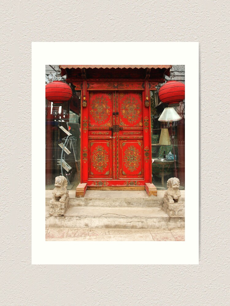 "Chinese red door" Art Print by dominiquelandau | Redbubble