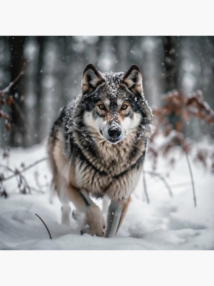 "Snowy Wolf" Sticker for Sale by Dawn van Doorn | Redbubble