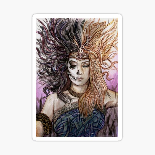 "Hel Goddess of The Underworld" Sticker for Sale by redmaidenart ...
