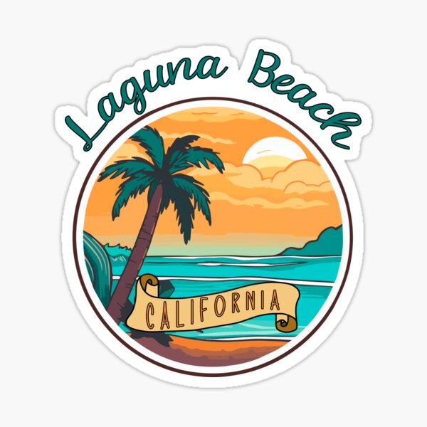 "Laguna Beach Retro" Sticker for Sale by Scriblez | Redbubble