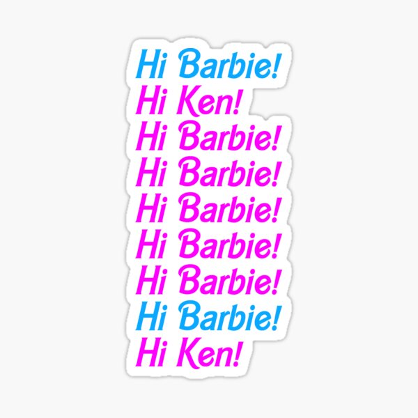 "Barbie Movie Hi Barbie" Sticker for Sale by rachelmp114 | Redbubble