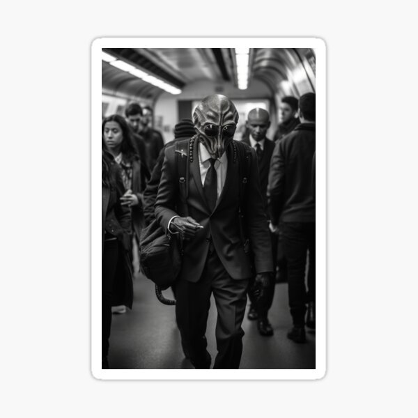 "Alien Commuter - Transit in London Underground" Sticker for Sale by ...