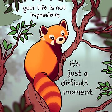 ""Difficult Moment" Encouraging Red Panda" Sticker for Sale by ...