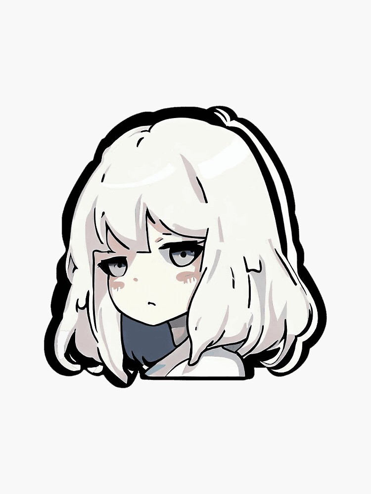 Girl White Hair Anime Sticker For Sale By Tilt Shift Redbubble