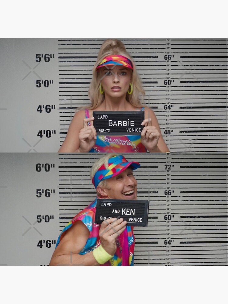 "Barbie & Ken mugshot" Sticker for Sale by Gingerschnapps | Redbubble