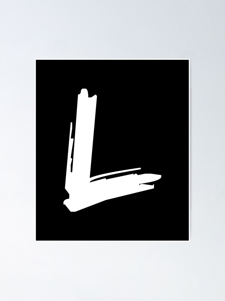 "L BRUSH STYLE CAPITAL LETTER INITIAL T-SHIRT MODERN MINIMALIST FONT ...