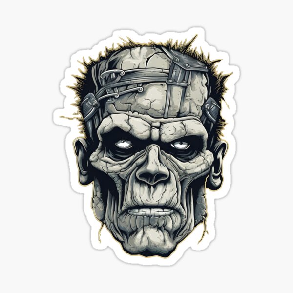 "Monstrous Logo Design: Frankenstein's Head" Sticker for Sale by ...