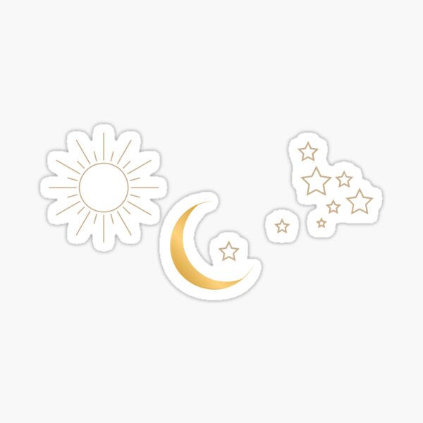 Sticker for Sale mit "Sonne, Mond, Sterne" von Thewelllife | Redbubble