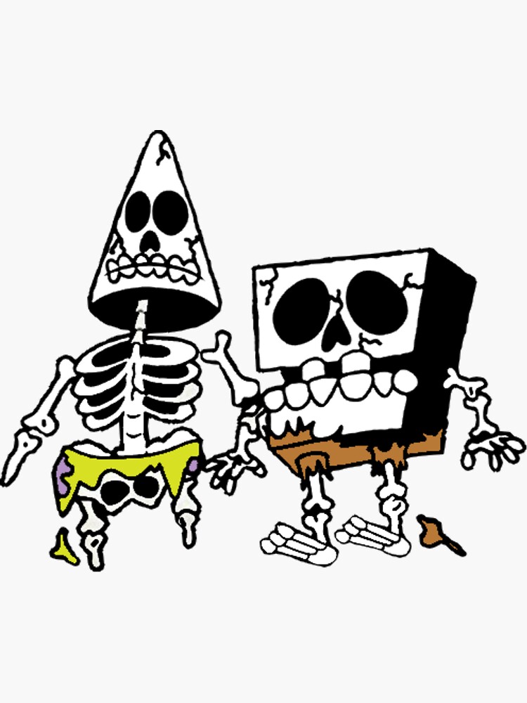 "Spongebob And Patrick Skeleton" Sticker for Sale by KilluaFan2023 ...
