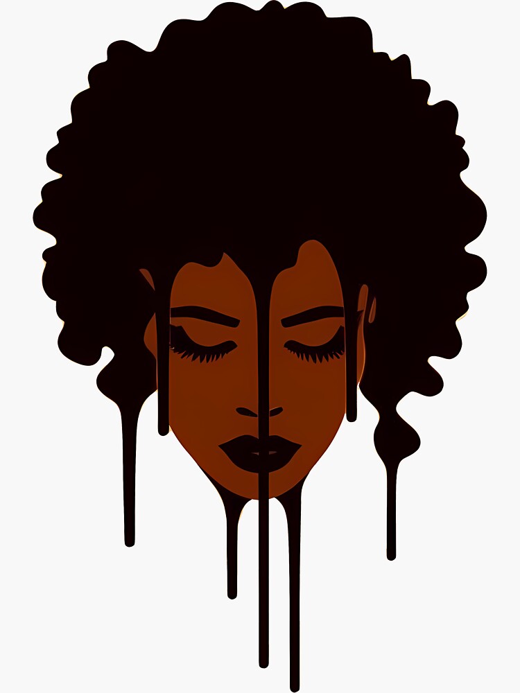 "Afro-Hair Dripping, Melanin, Black Beauty" Sticker for Sale by Houevo ...