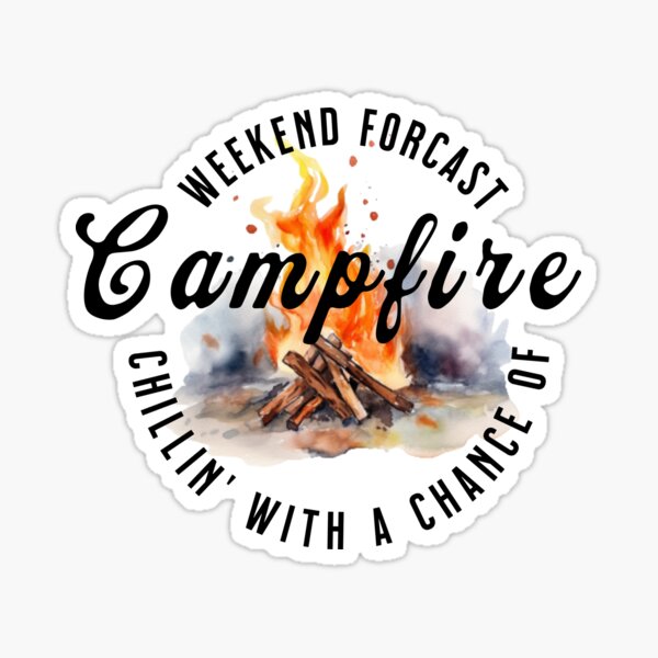 "Camping, Campfire, Outdoors, Nature" Sticker for Sale by Jill-J ...
