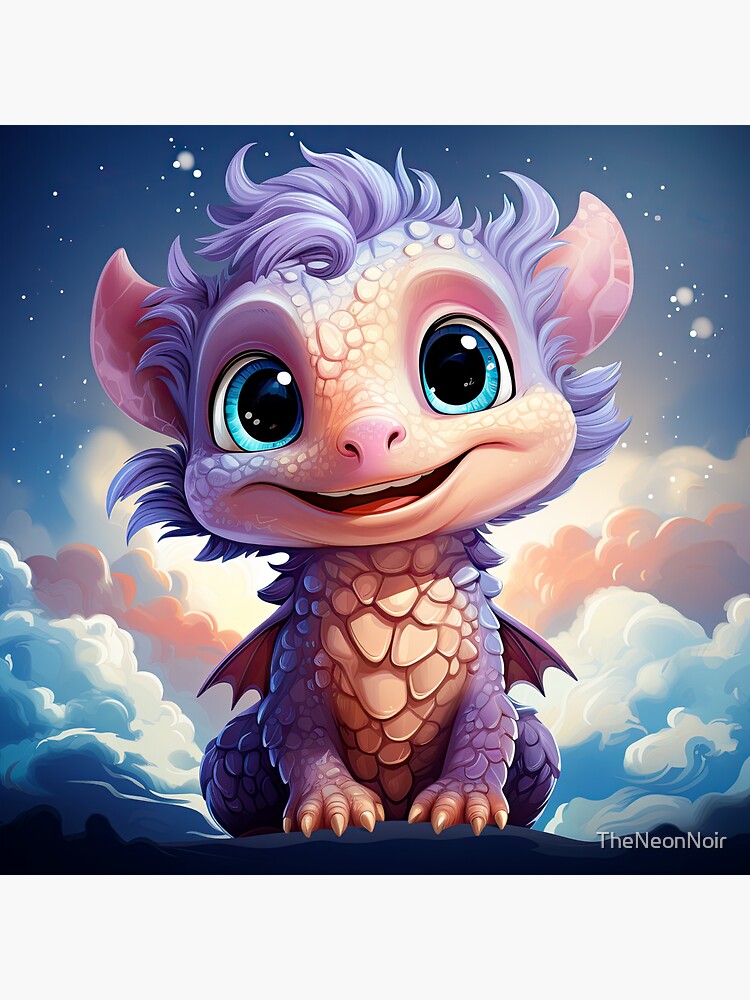 "Violet Baby Dragon Chubbs" Sticker for Sale by ForTheHobbyist | Redbubble