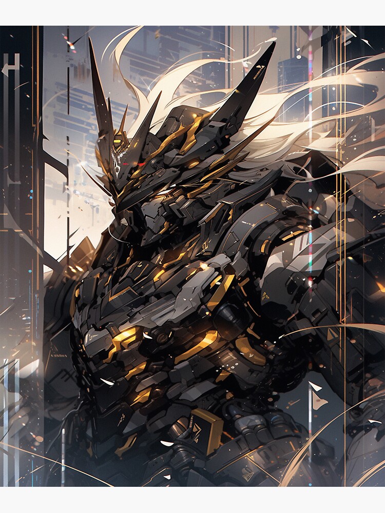 "Armored Samurai - Mecha Black Dragon Warrior " Sticker for Sale by ...