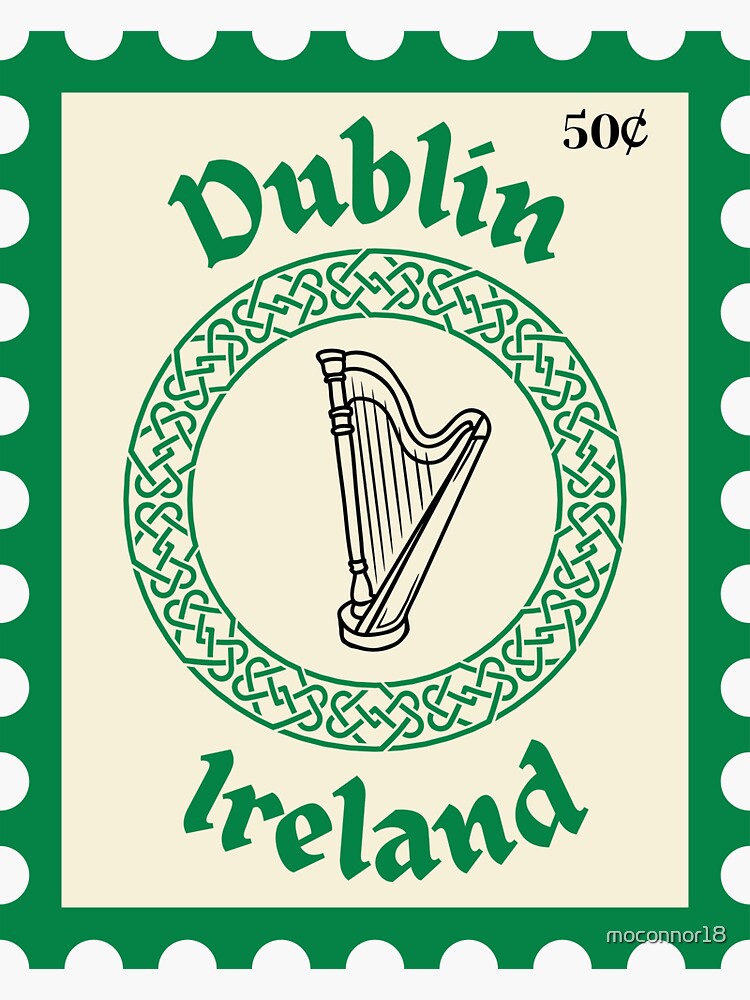 "Dublin Ireland Postage Stamp" Sticker for Sale by moconnor18 | Redbubble