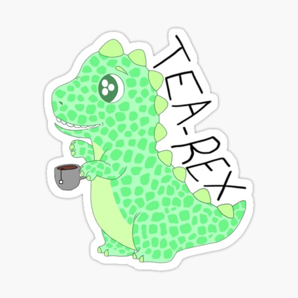 "Tea-rex" Sticker for Sale by Artistkhg | Redbubble