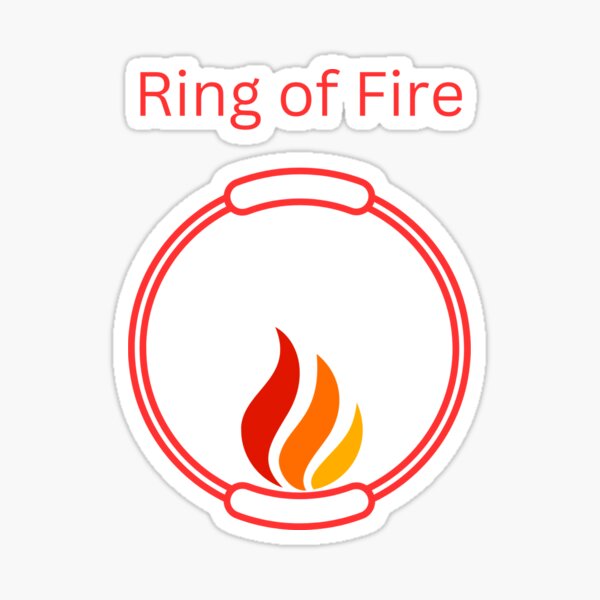 "Ring of Fire with Flames" Sticker for Sale by AtomicRay | Redbubble