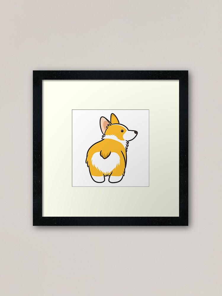 "Corgi Heart Butt" Framed Art Print for Sale by pawlove | Redbubble