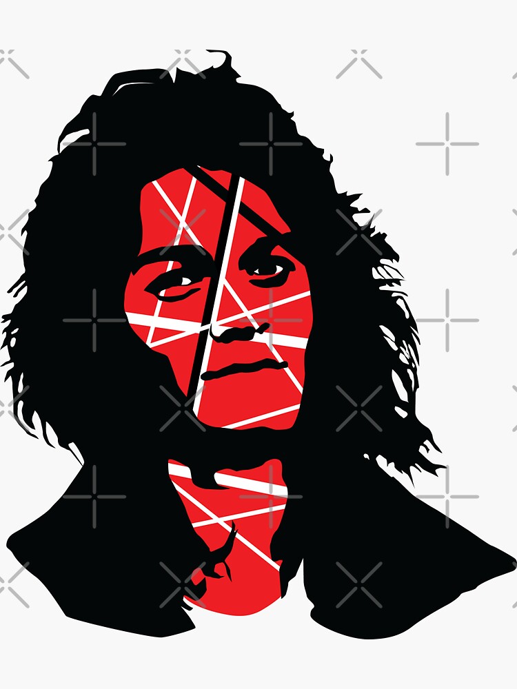 "Eddie Van Halen" Sticker for Sale by Art-by-JD | Redbubble