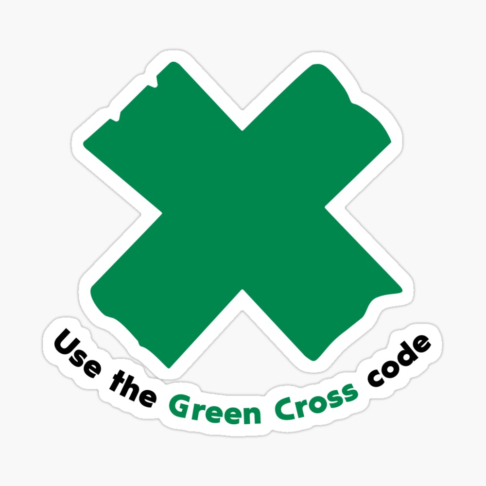 Green Cross Code Logo Green Cross Code Droid. Set Of 2 Original