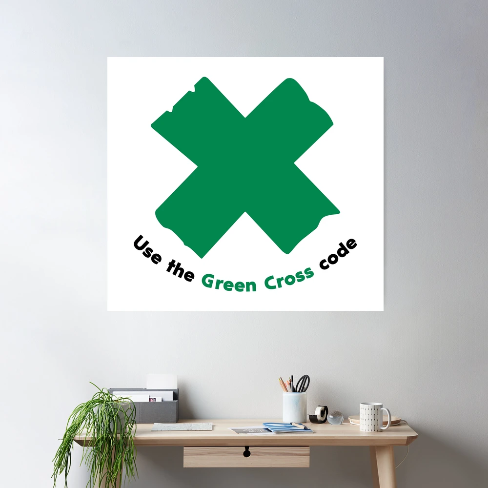 Green Cross Code Logo Green Cross Code Droid. Set Of 2 Original