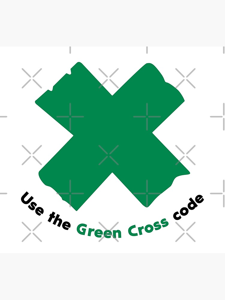 Green Cross Code Logo Green Cross Code Droid. Set Of 2 Original