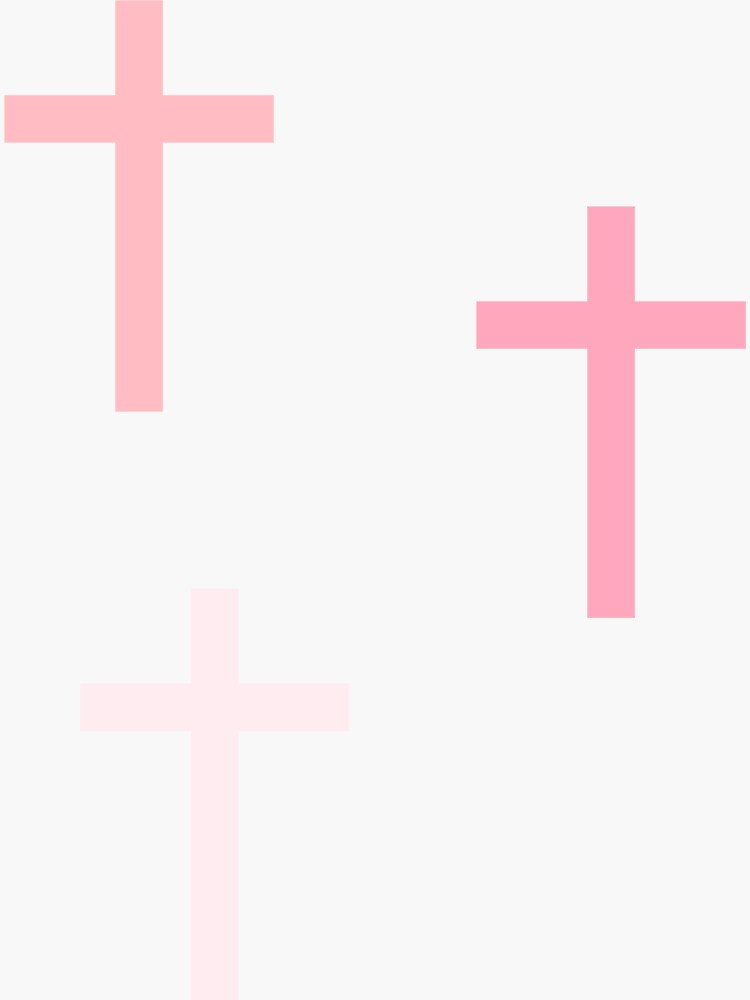 "Pink Cross Sticker Pack" Sticker for Sale by SunshineCafeCo | Redbubble