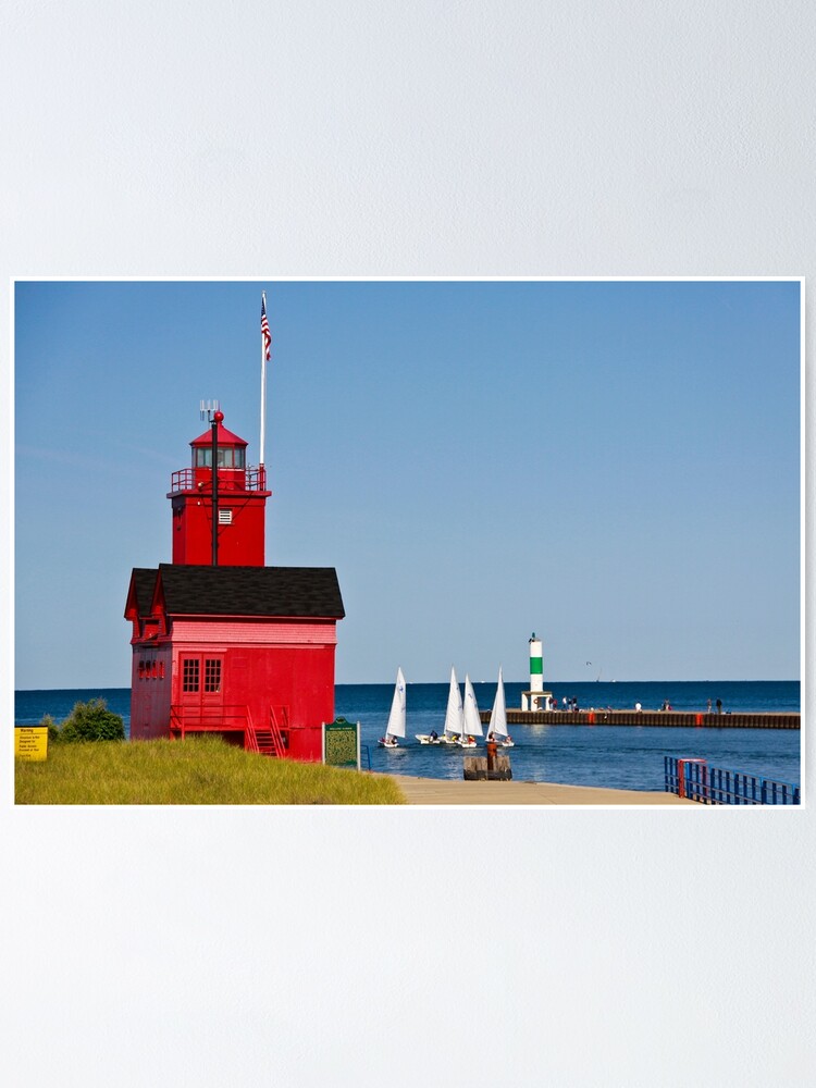 ""Big Red" Lighthouse in Holland, Michigan" Poster by RobertKelch ...