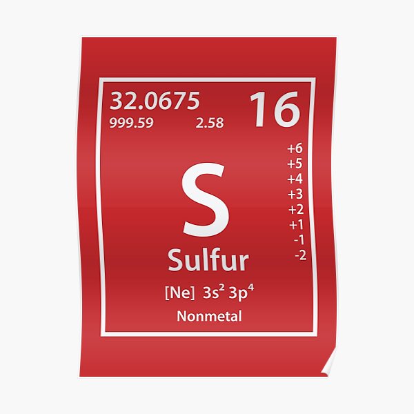 "Sulfur Element" Poster by cerebrands | Redbubble