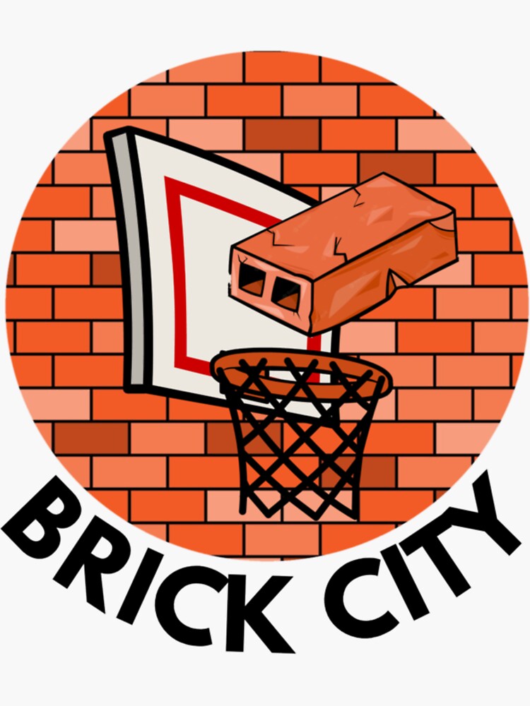 "Brick City Funny Basketball Logo " Sticker for Sale by JasonSenger ...