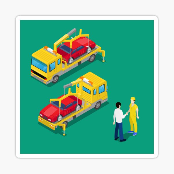 "Isometric Car Assistance. Roadside Assistance Car. Tow Truck ...