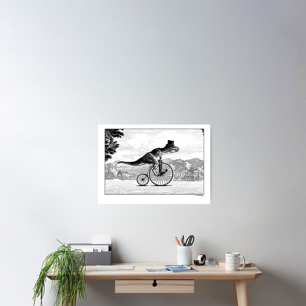 "T-Rex on a Penny Farthing" Poster by Smaggers | Redbubble
