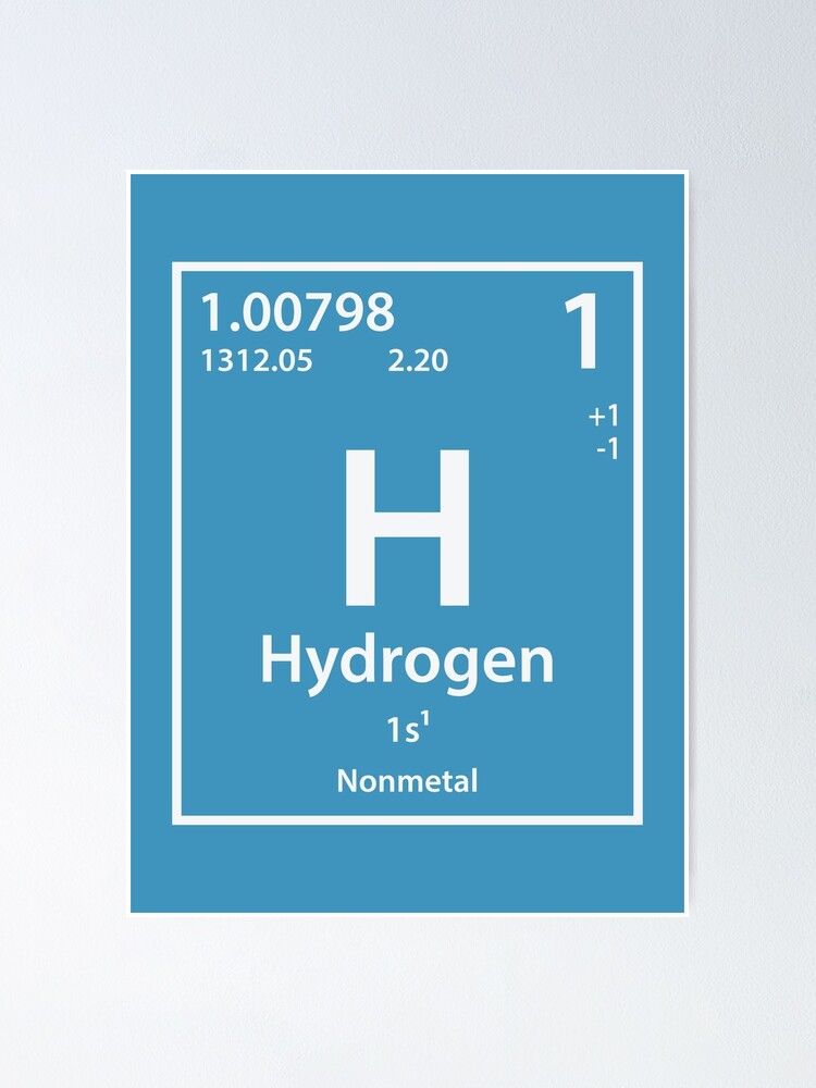 "Hydrogen Element" Poster for Sale by cerebrands | Redbubble