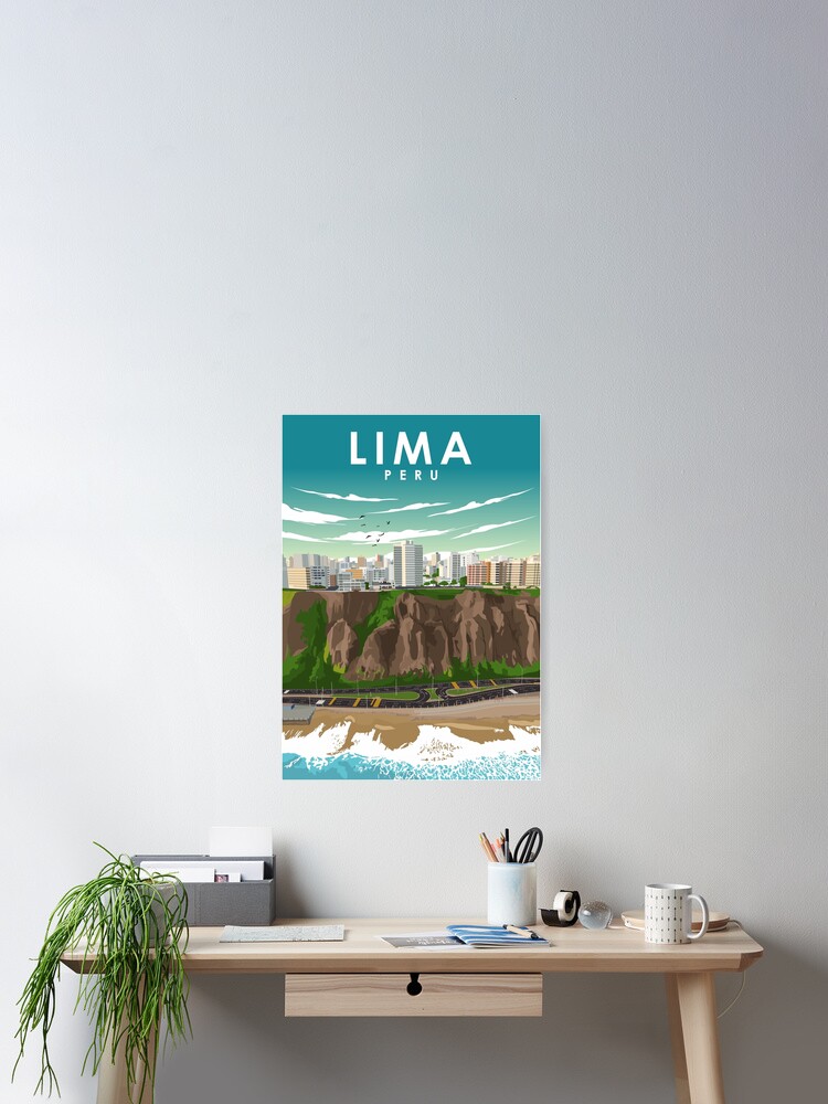 " Lima Peru Vintage Minimal Retro Travel Poster" Poster for Sale by ...