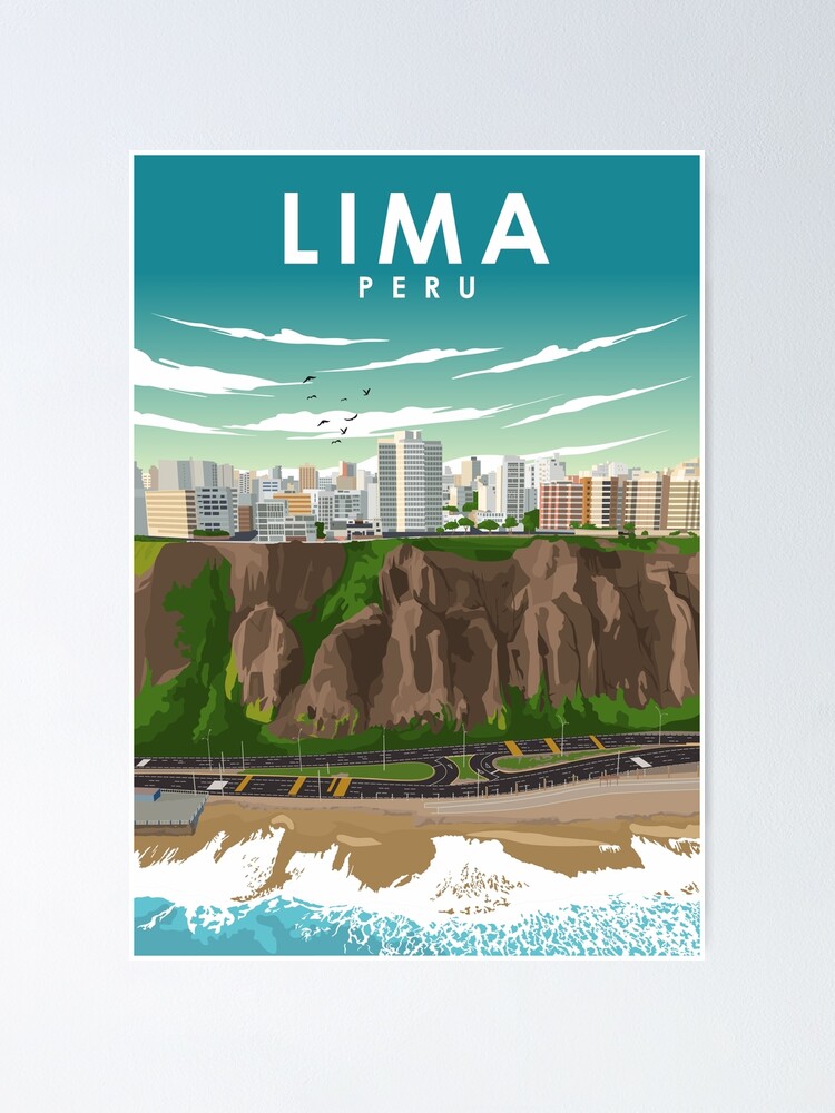 " Lima Peru Vintage Minimal Retro Travel Poster" Poster for Sale by ...