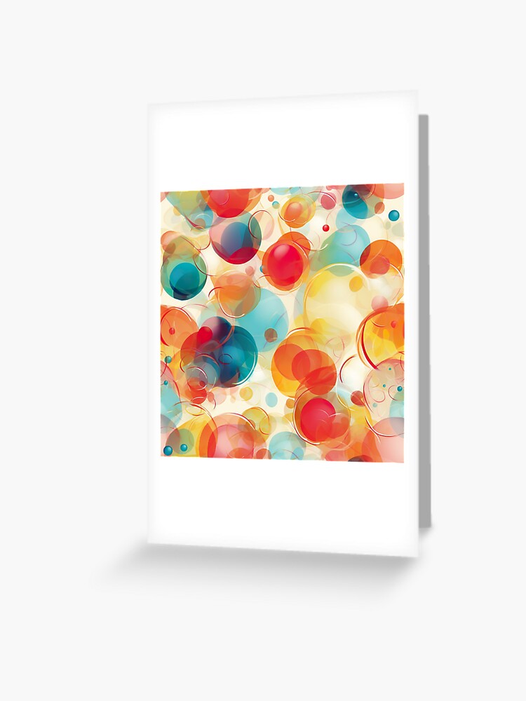 Grußkarte mit "Sommerliches modernes Popart Muster mit Seifenblasen ...