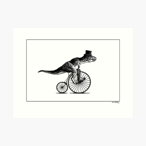 "T-Rex on a Penny Farthing - Plain Back" Art Print for Sale by Smaggers ...