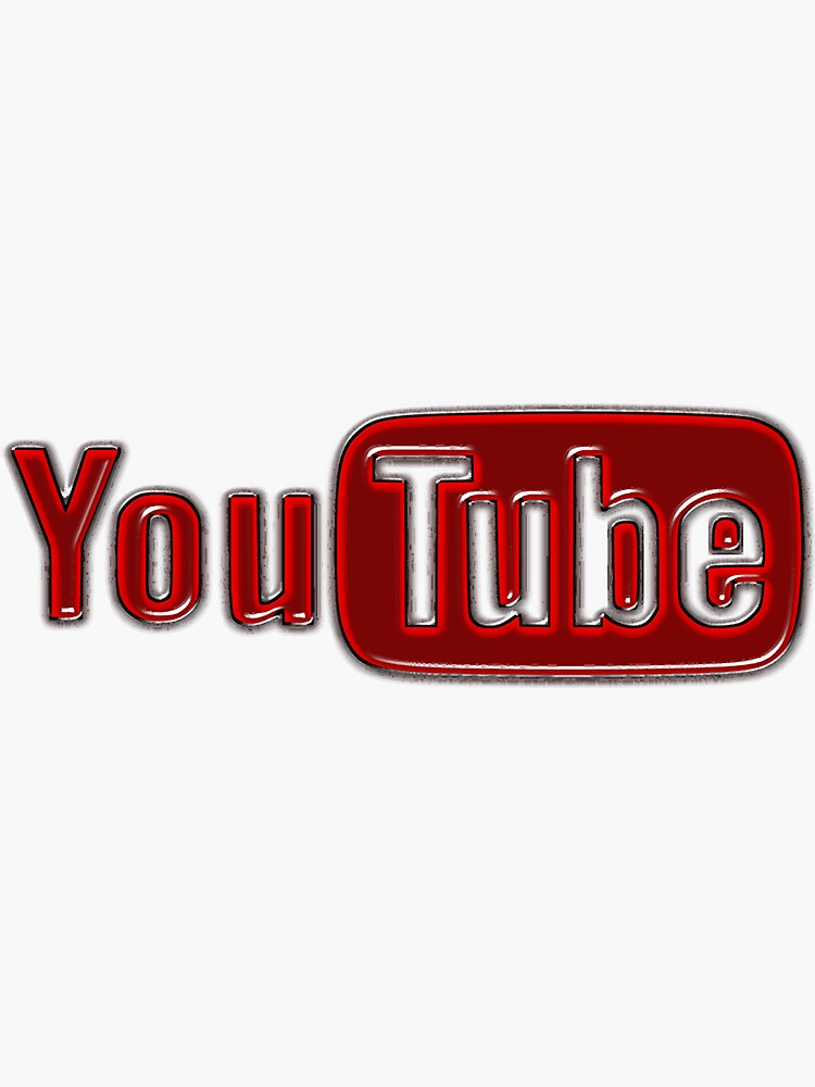 "YouTube Logo" Sticker for Sale by Hased-fghrton | Redbubble