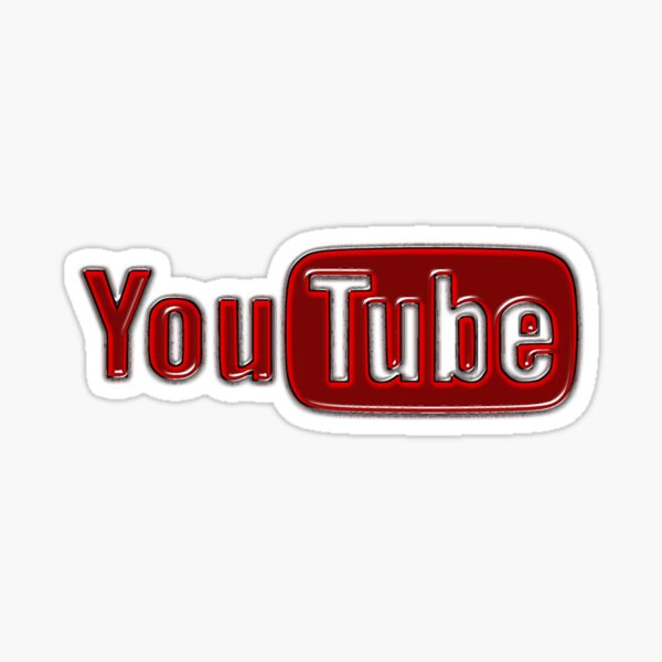 "YouTube Logo" Sticker for Sale by Hased-fghrton | Redbubble
