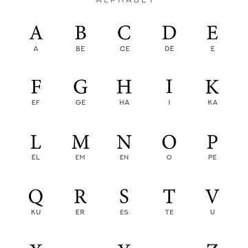"Classical Latin Alphabet, Language Learning Chart White" Poster for ...