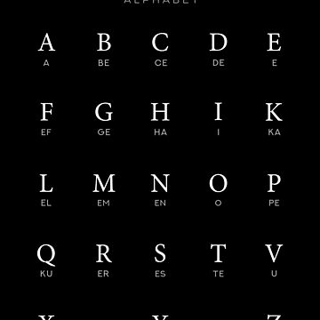 "Classical Latin Alphabet, Language Learning Chart Black" Photographic ...