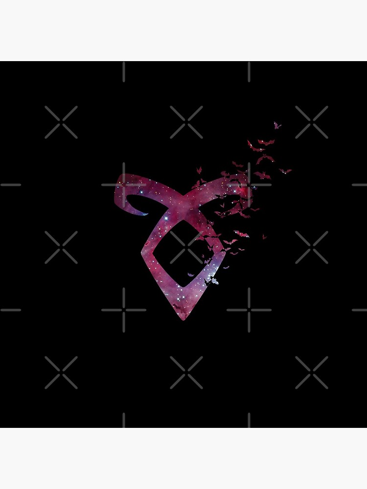 "Shadowhunters rune - Angelic power rune with bats (red galaxy) - gift ...