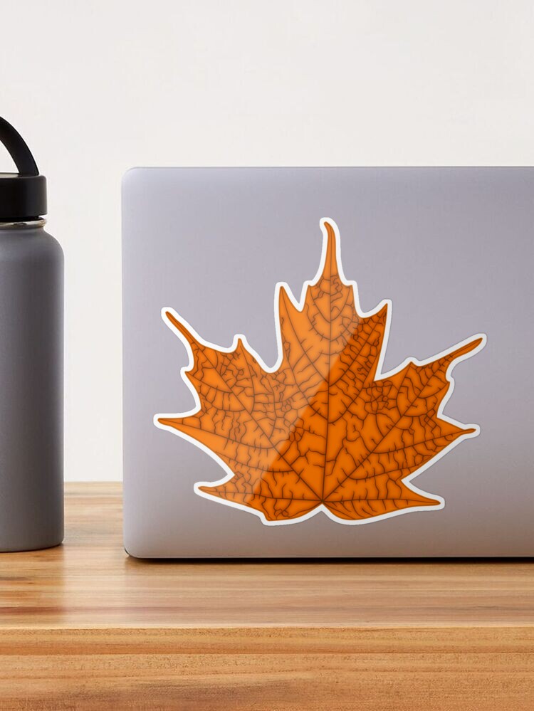 Orange Maple Leaf Stickers Redbubble
