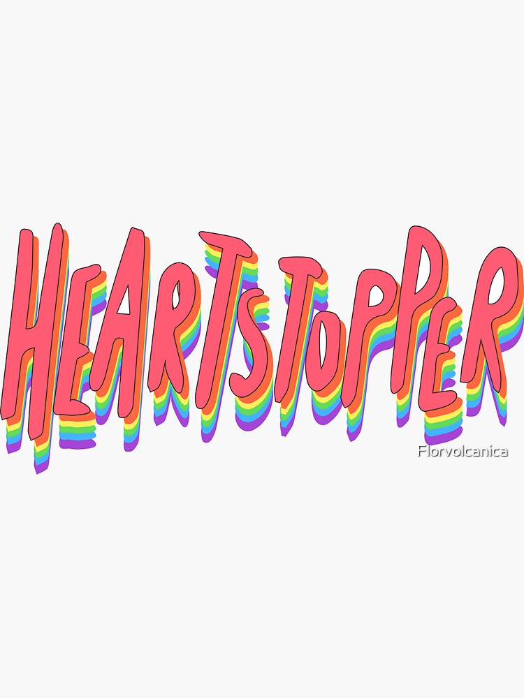 "Heartstopper lettering with lgbt flag colors" Sticker for Sale by ...