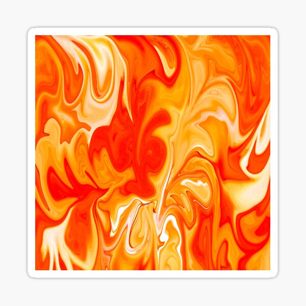 "Orange Fire Abstract Design" Sticker for Sale by procreativefox ...