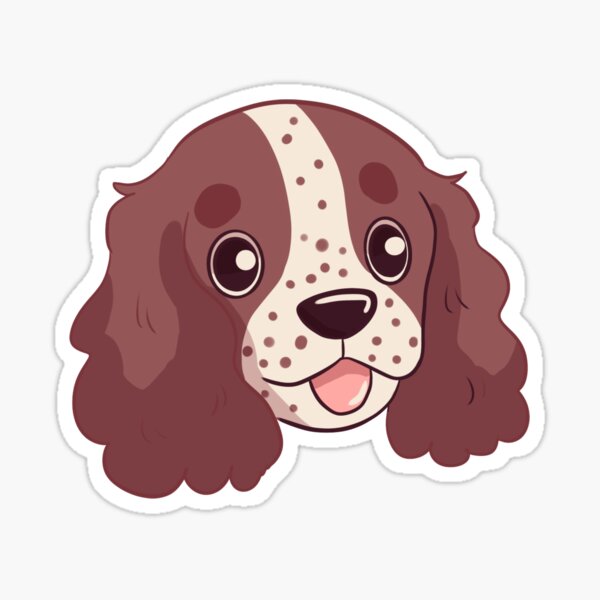 "Kawaii english cocker spaniel dog cute cartoon illustration " Sticker ...