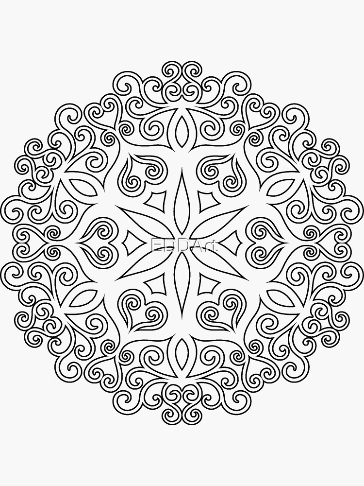 "Color Your Own MANDALA - DIY Coloring Book 02" Sticker by EDDArt ...