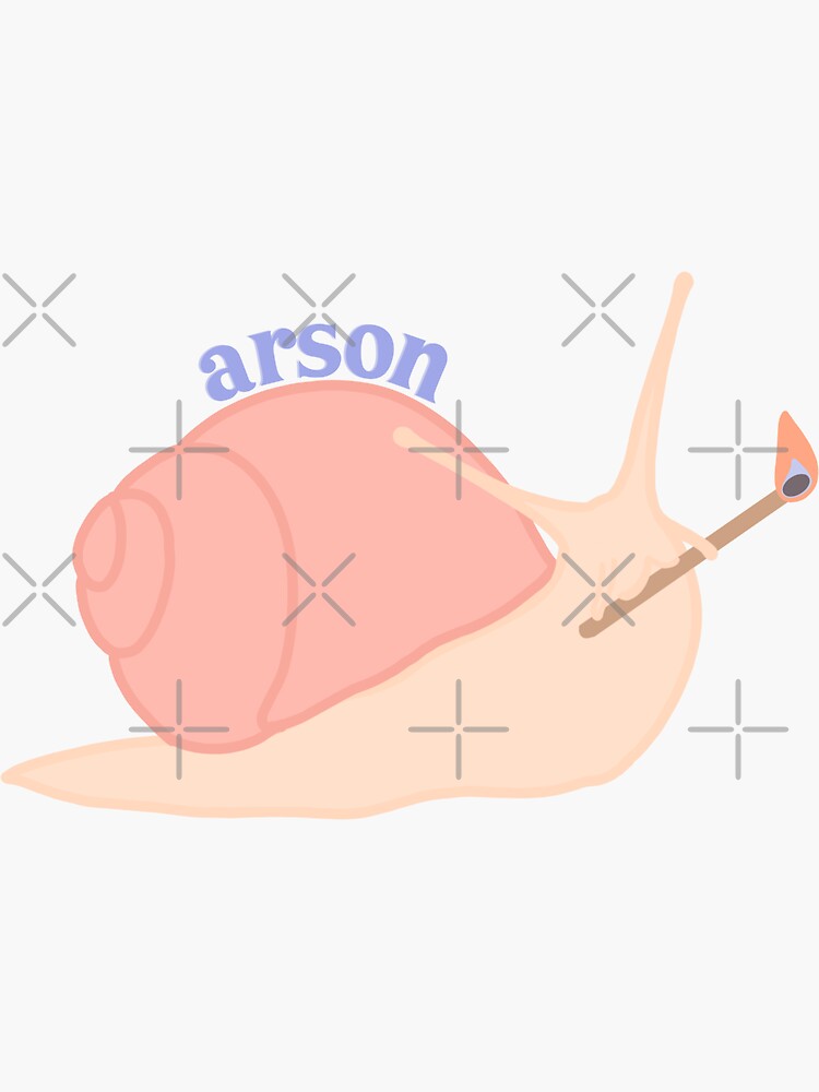 "pastel pink arson snail with lit match - funny cute cottagecore ...