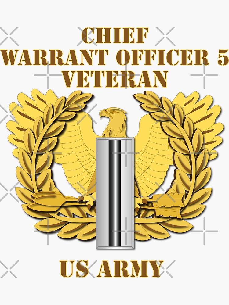 "Army - Emblem - Warrant Officer 5 - CW5 w Eagle - Veteran" Sticker for ...