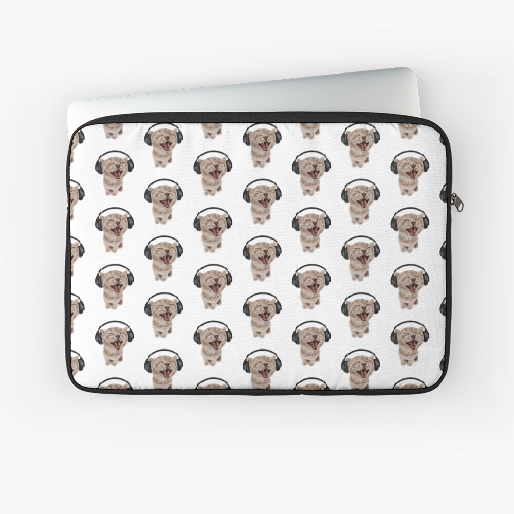"cat listening to music" Sticker for Sale by goon-street | Redbubble