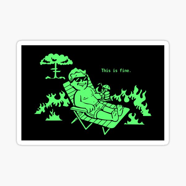 "This Vault Boy Is Fine" Sticker for Sale by katemargoli | Redbubble